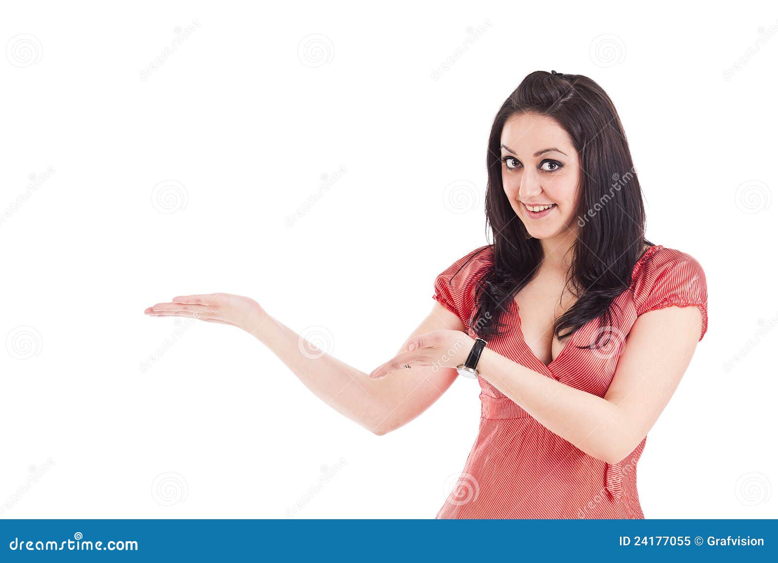 Woman pointing stock image. Image of person, isolated - 24177055