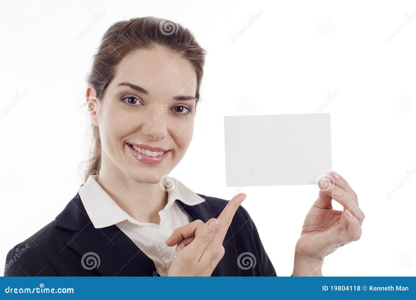 Woman Pointing Card stock photo. Image of confident, girl - 19804118