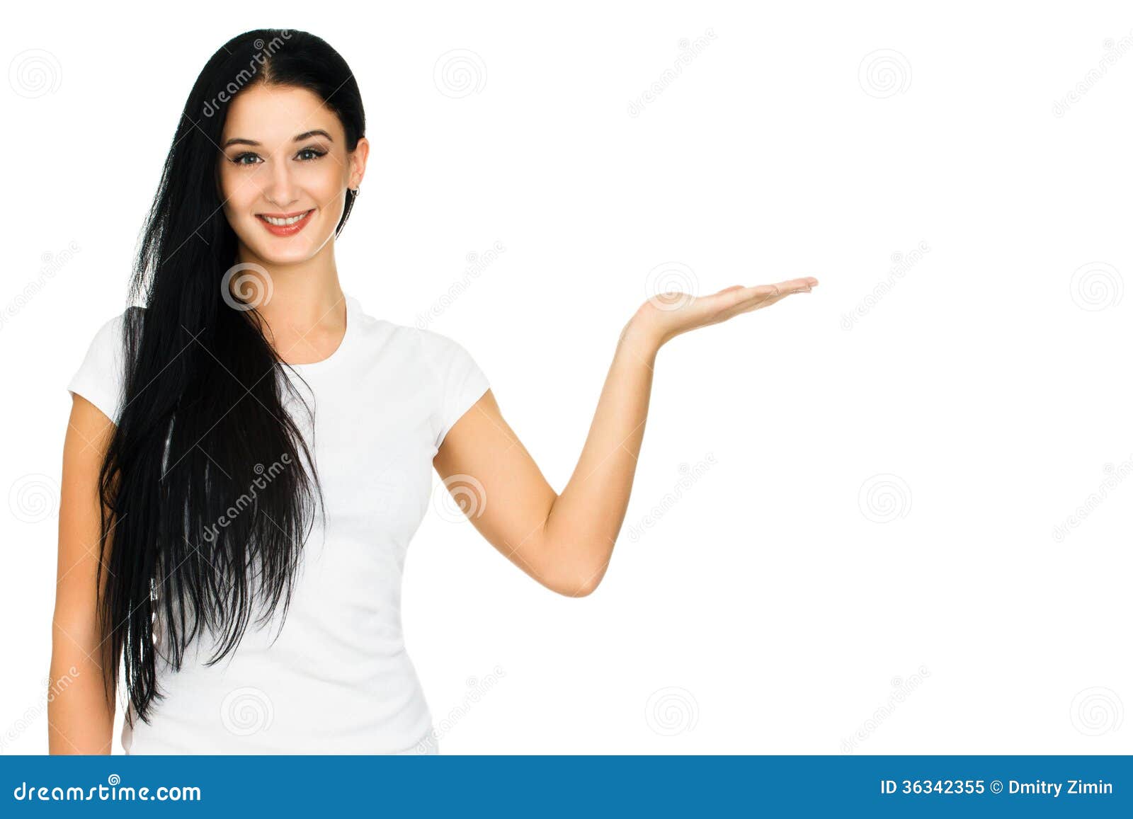 Woman Pointing at Copy Space Stock Image - Image of friendly, copy ...