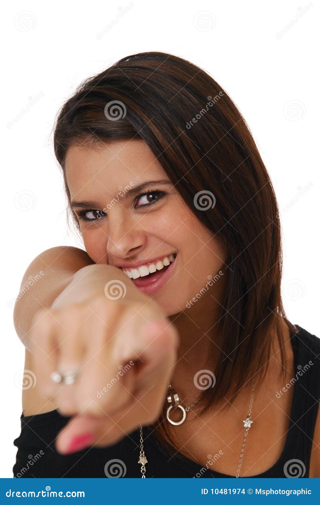 Woman pointing finger stock photo. Image of success, happy - 10481974