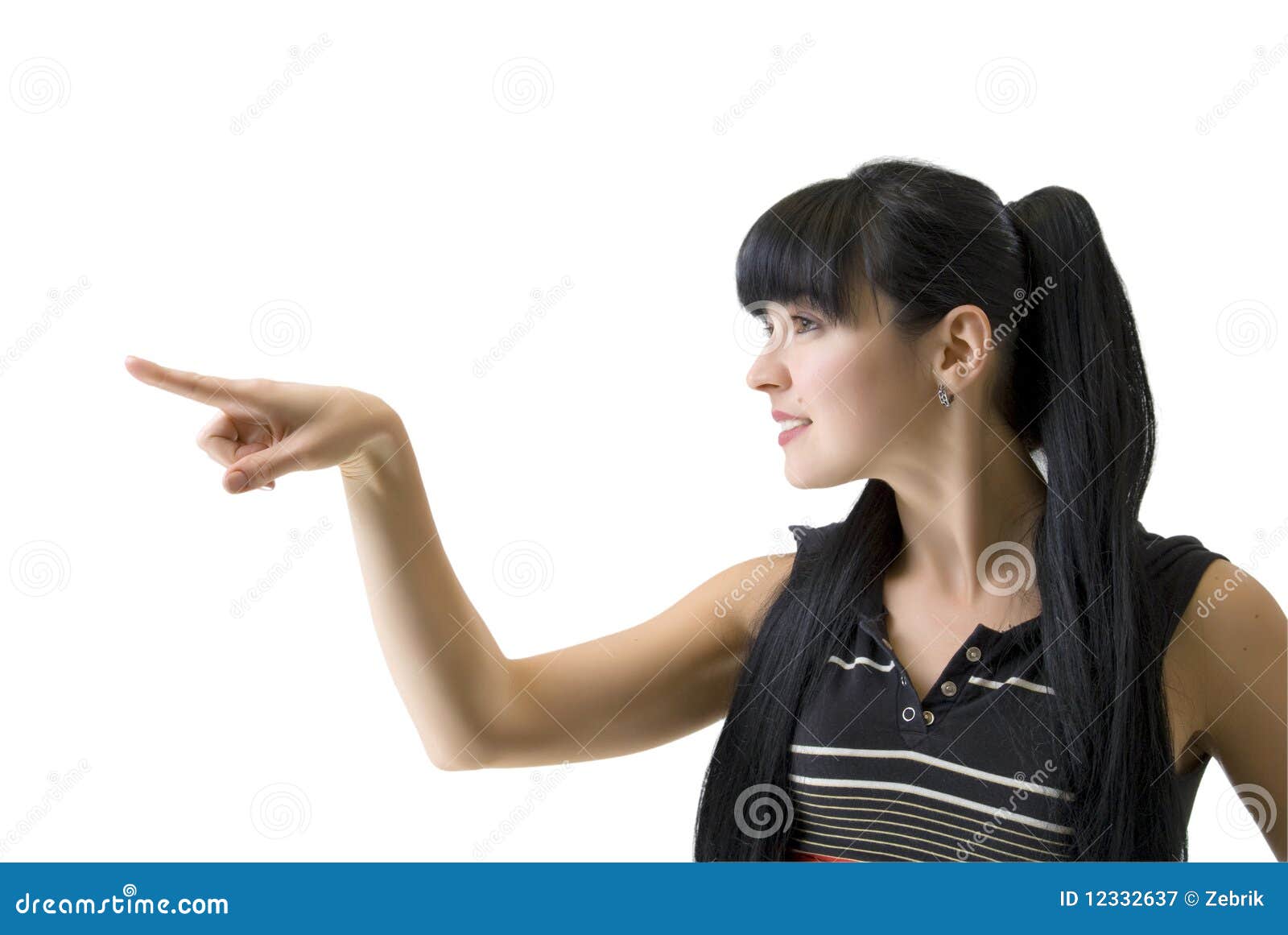 Woman pointing a finger stock image. Image of pointer - 12332637