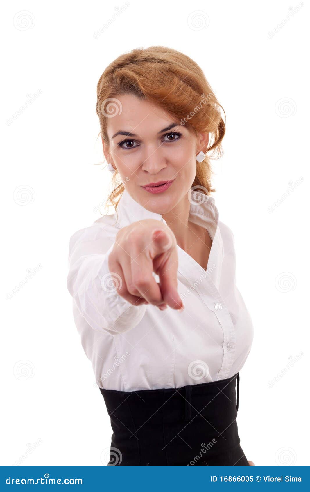 Woman Pointing Finger Royalty Free Stock Photo - Image: 16866005