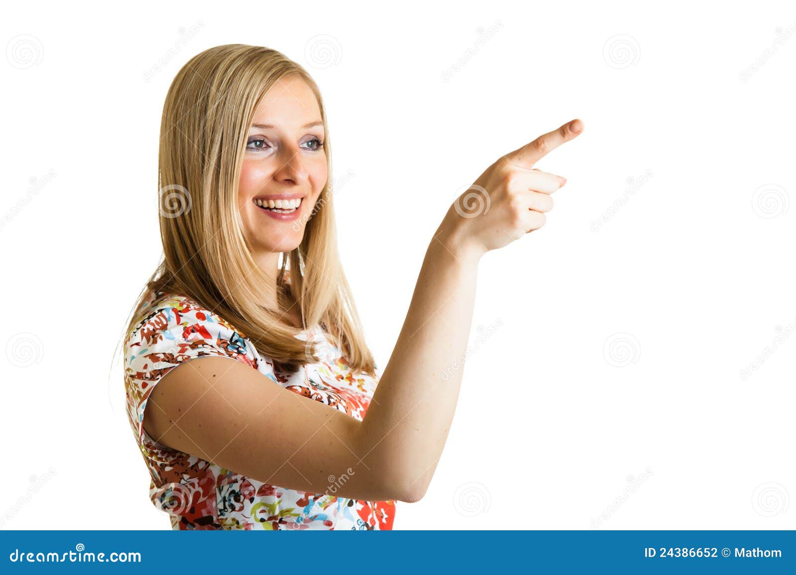 Woman pointing finger stock photo. Image of attractive - 24386652