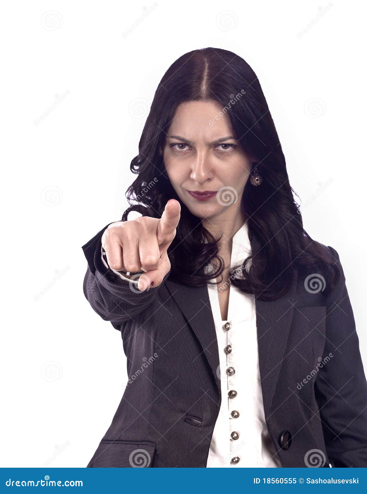 Woman Pointing Finger at Viewer Stock Image - Image of hair ...