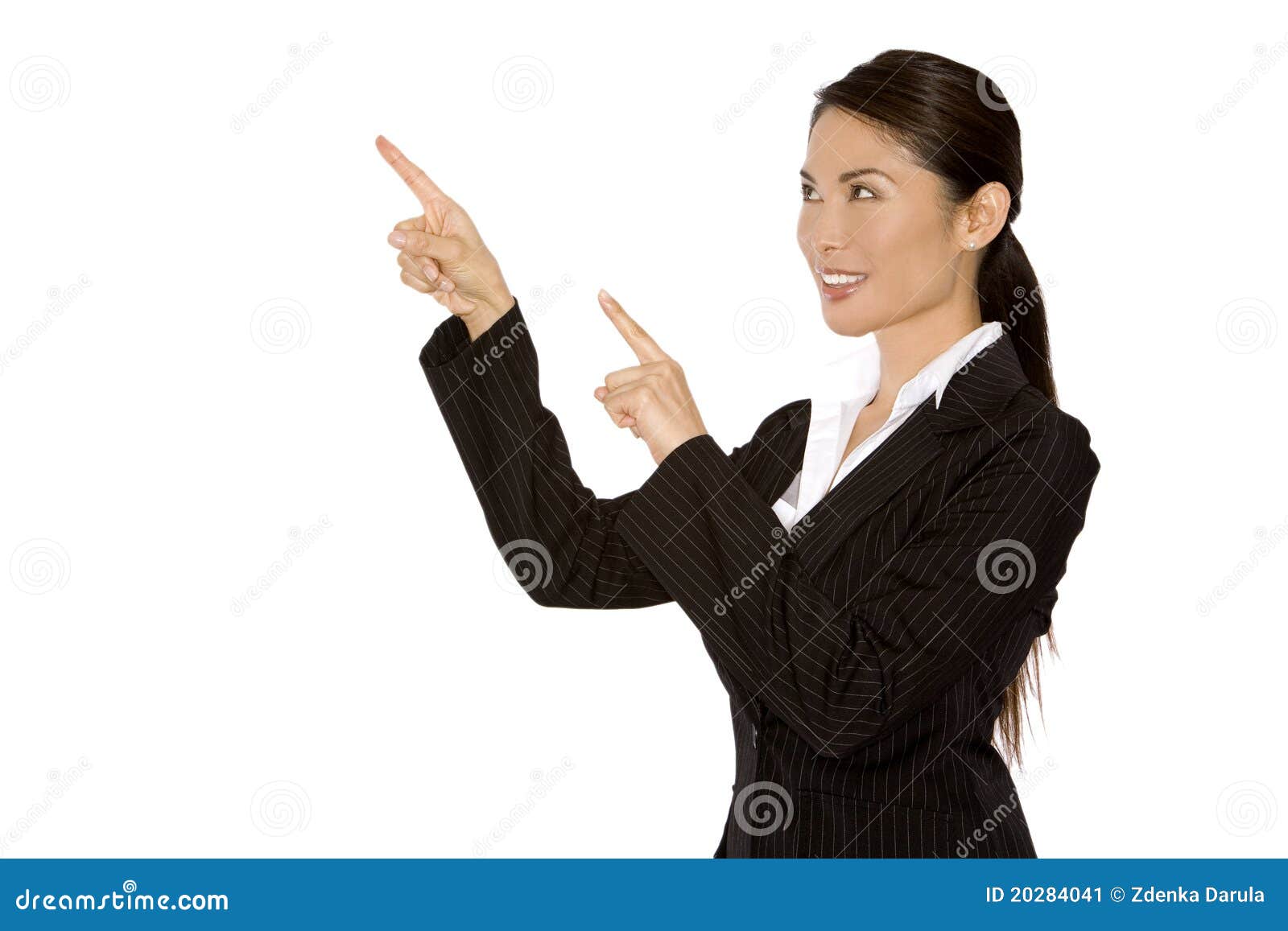 Woman Pointing with Fingers Stock Image - Image of face, cute: 20284041