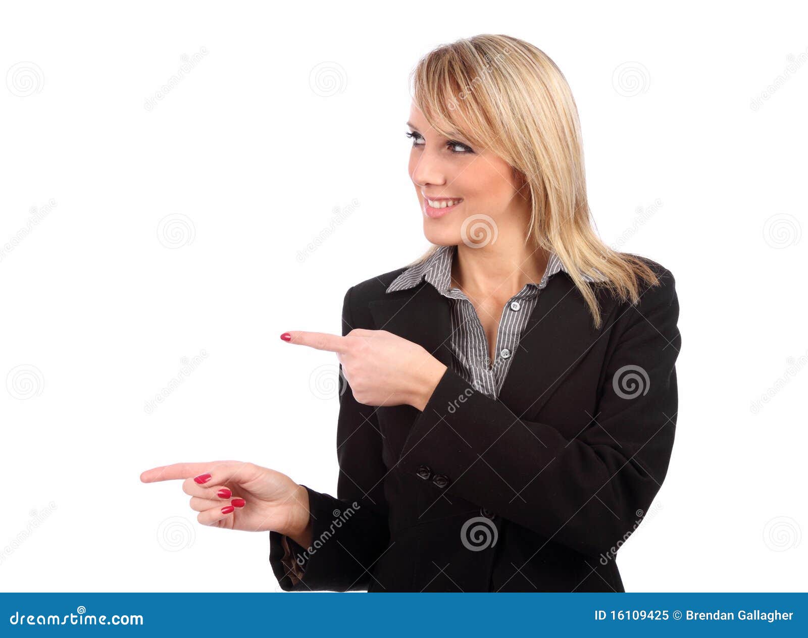 Woman pointing left stock image. Image of woman, attractive - 16109425