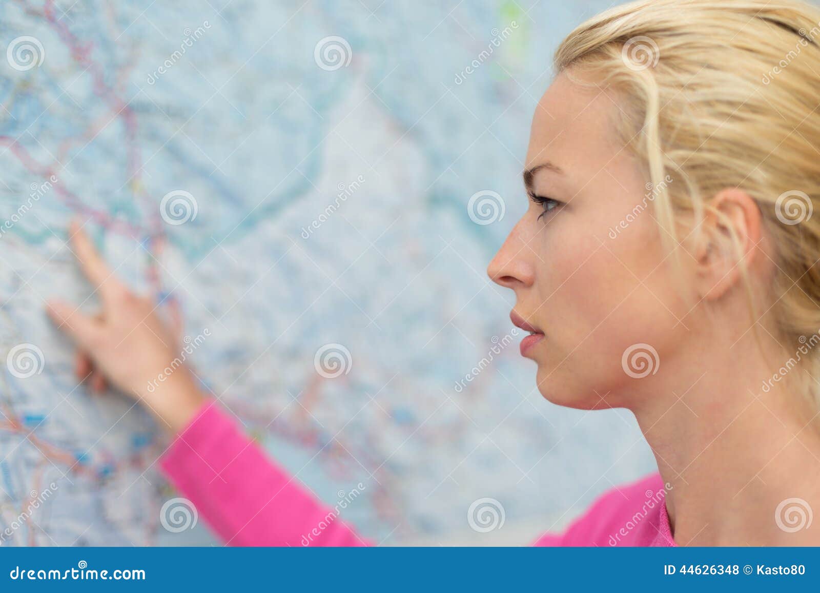 Woman Pointing On Map. Royalty-Free Stock Image | CartoonDealer.com ...