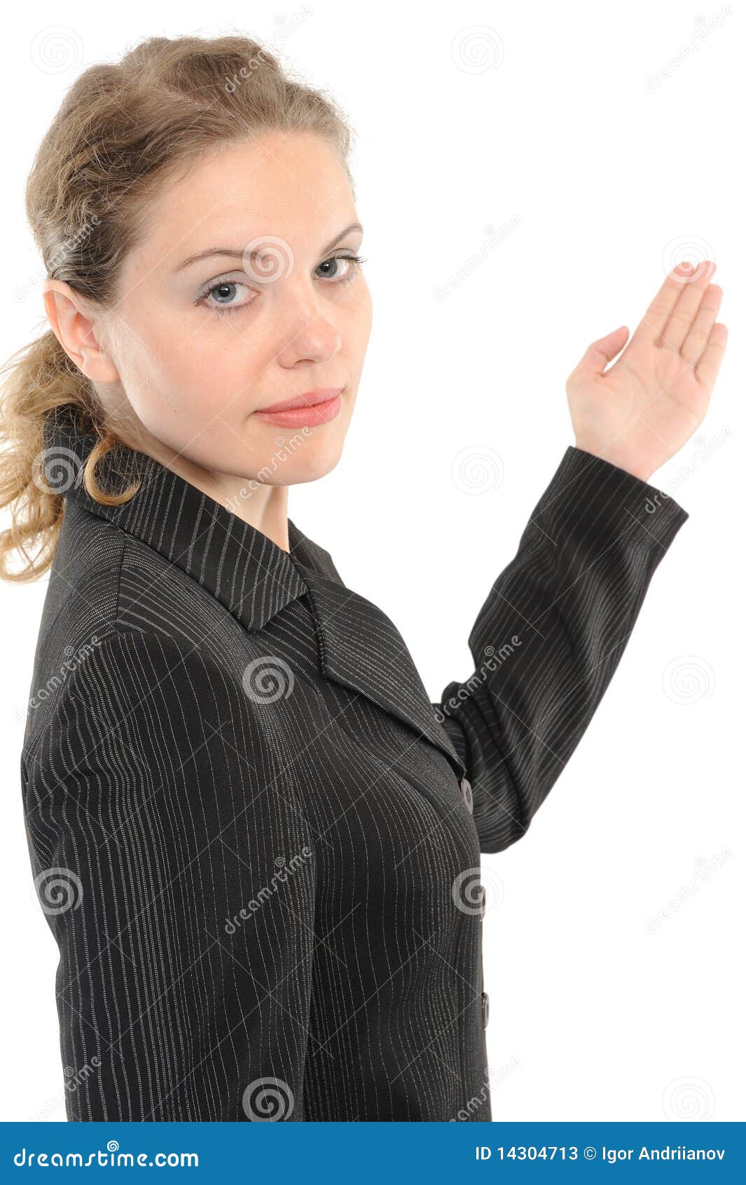 Woman Pointing Out with Hand Stock Image - Image of presentation, fresh ...
