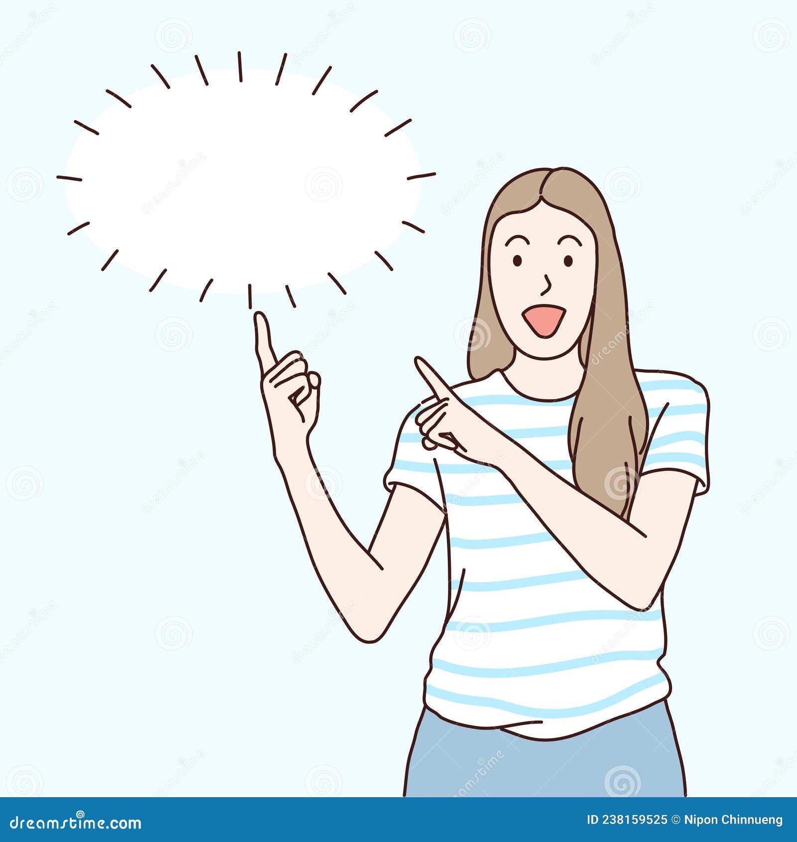 Woman is Pointing at Something, Vector Design and Illustration Stock ...