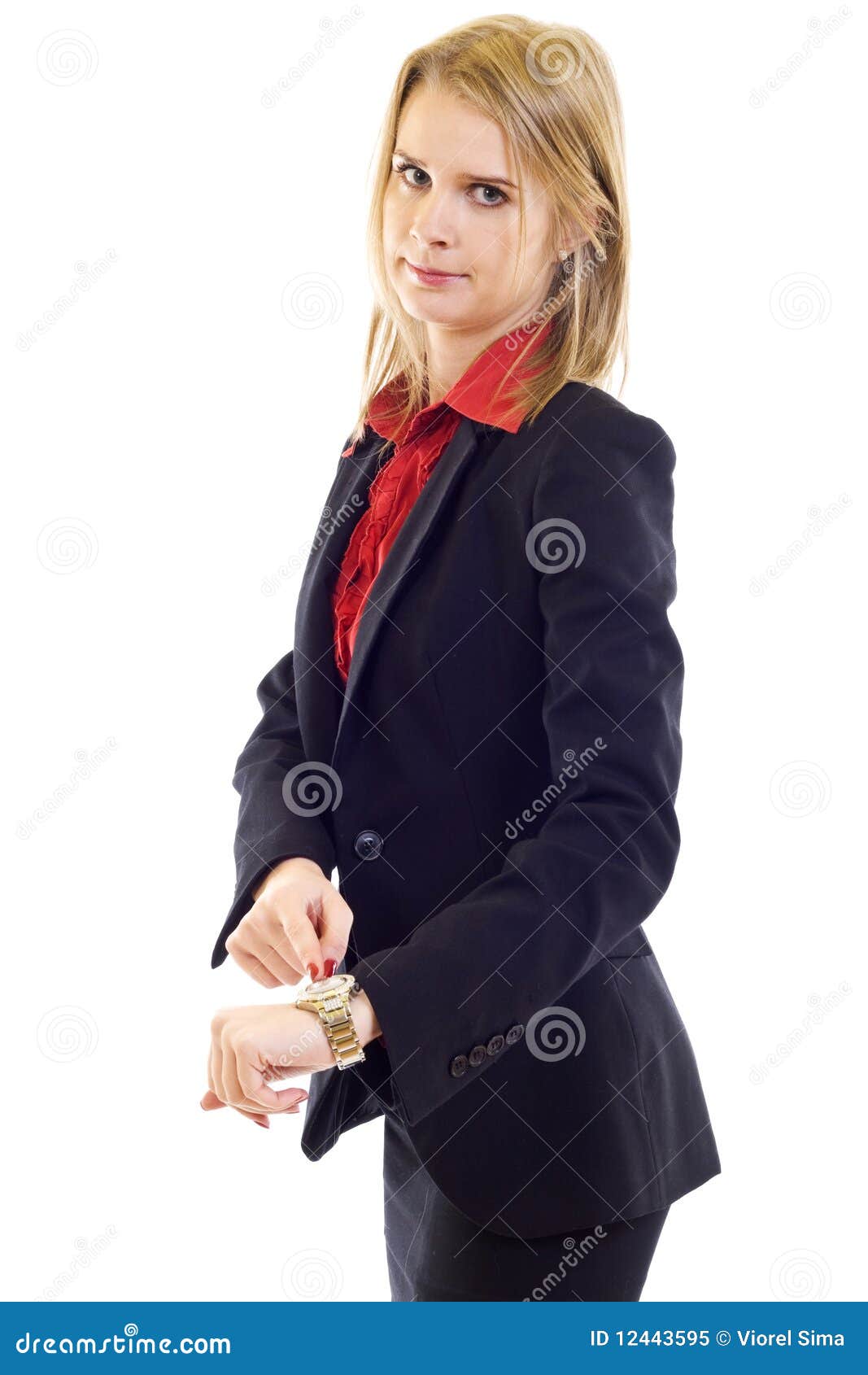 Woman Pointing at Watch and Showing Time Stock Image - Image of ...