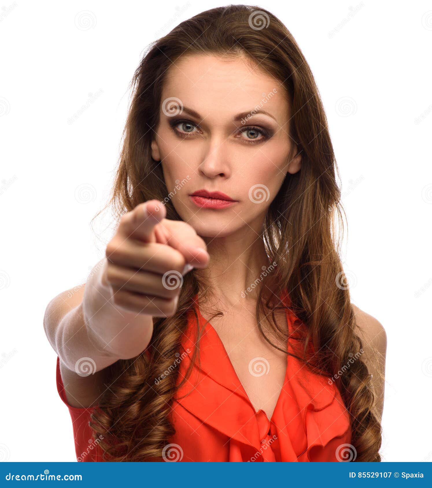 Woman pointing at you stock image. Image of fresh, serious - 85529107