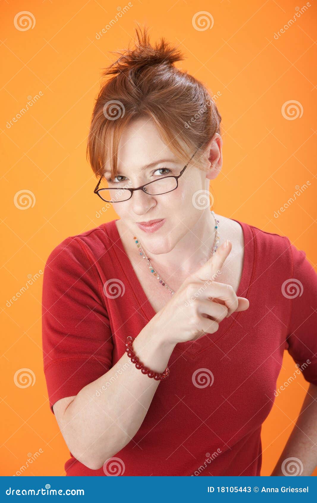 Woman points her finger stock image. Image of homework - 18105443
