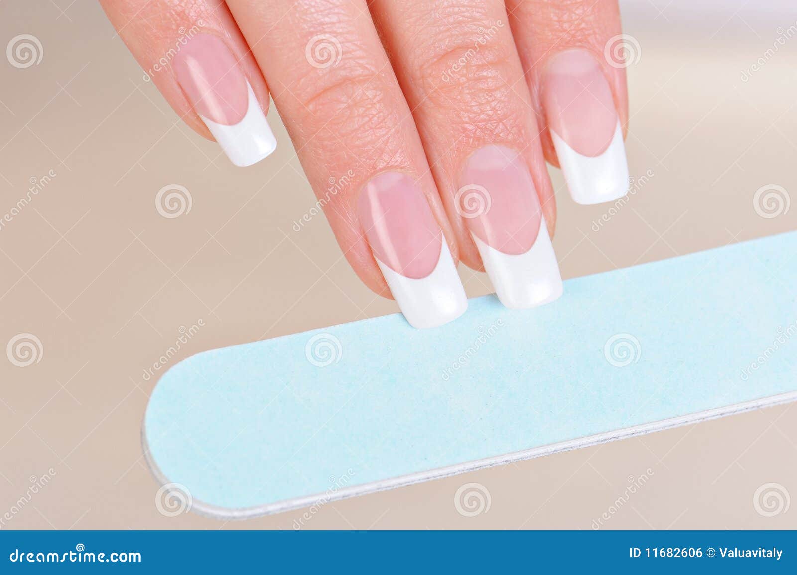 Woman Polishing Fingernails on Hand Stock Photo - Image of horizontal ...
