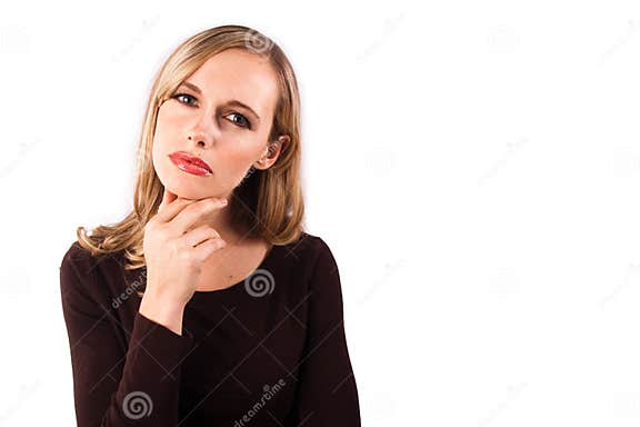 Woman pondering stock photo. Image of wondering, beautiful - 10239724