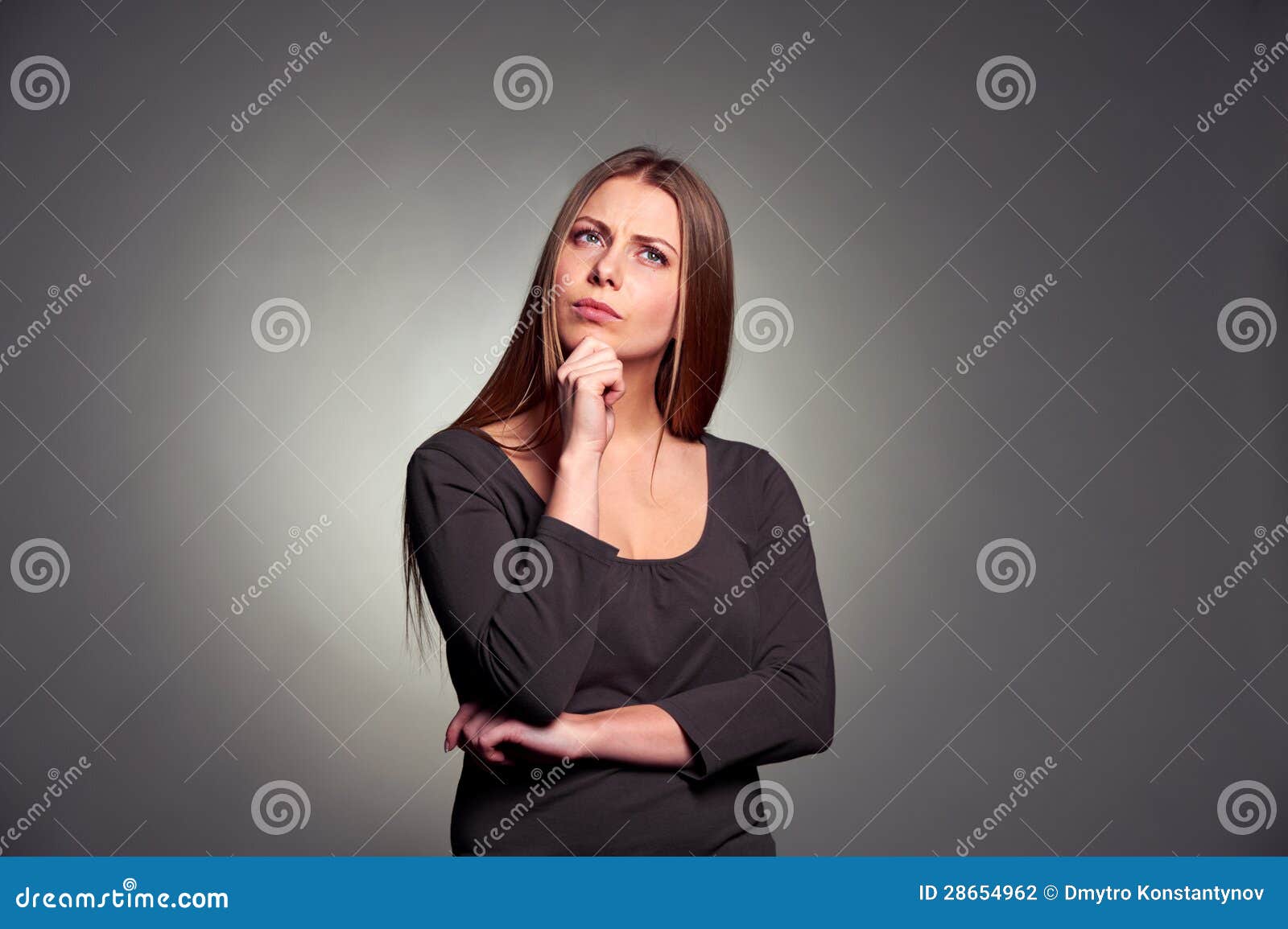 Woman Pondering Over Something Stock Photo - Image of caucasian ...