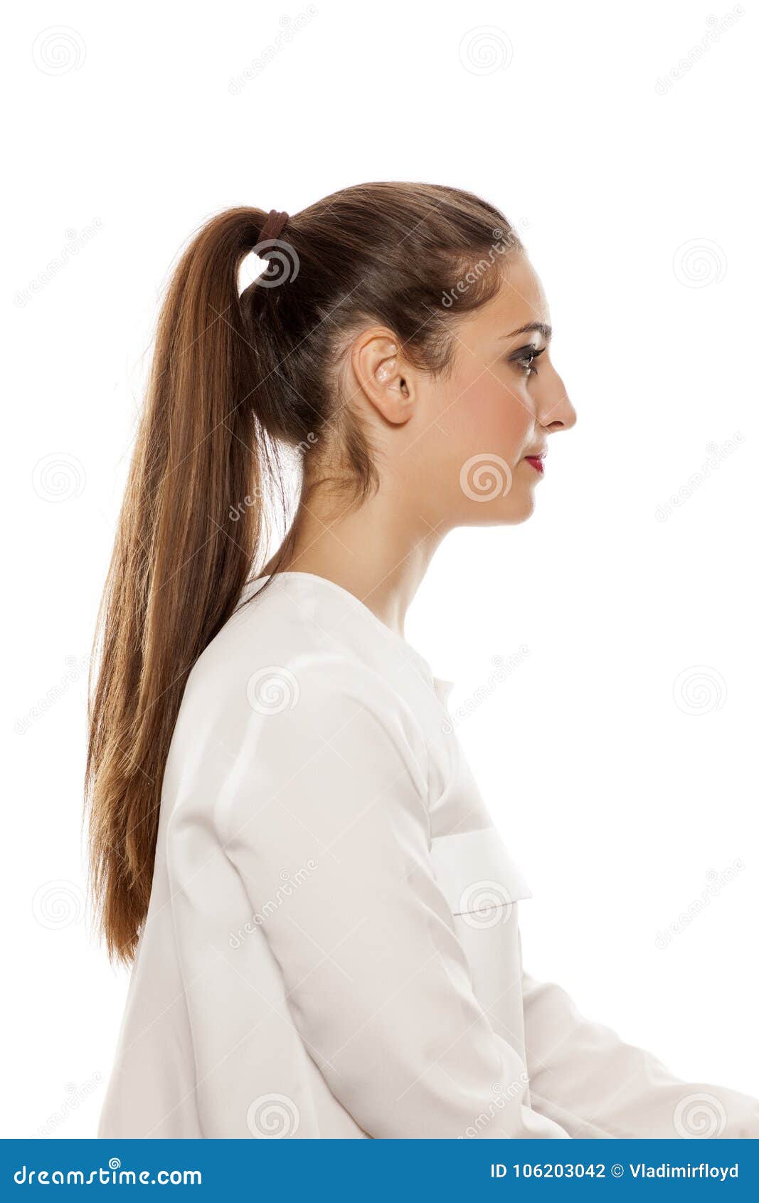Woman with ponytail stock photo. Image of pretty, posing - 106203042
