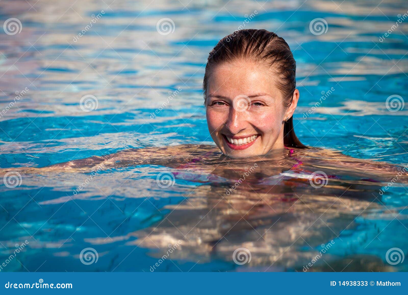 Woman in pool stock image. Image of relaxation, gorgeous - 14938333