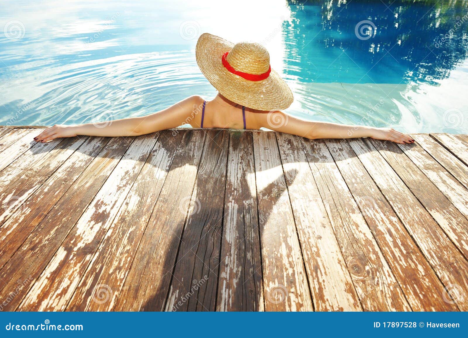 Woman at poolside stock photo. Image of heat, beautiful - 17897528