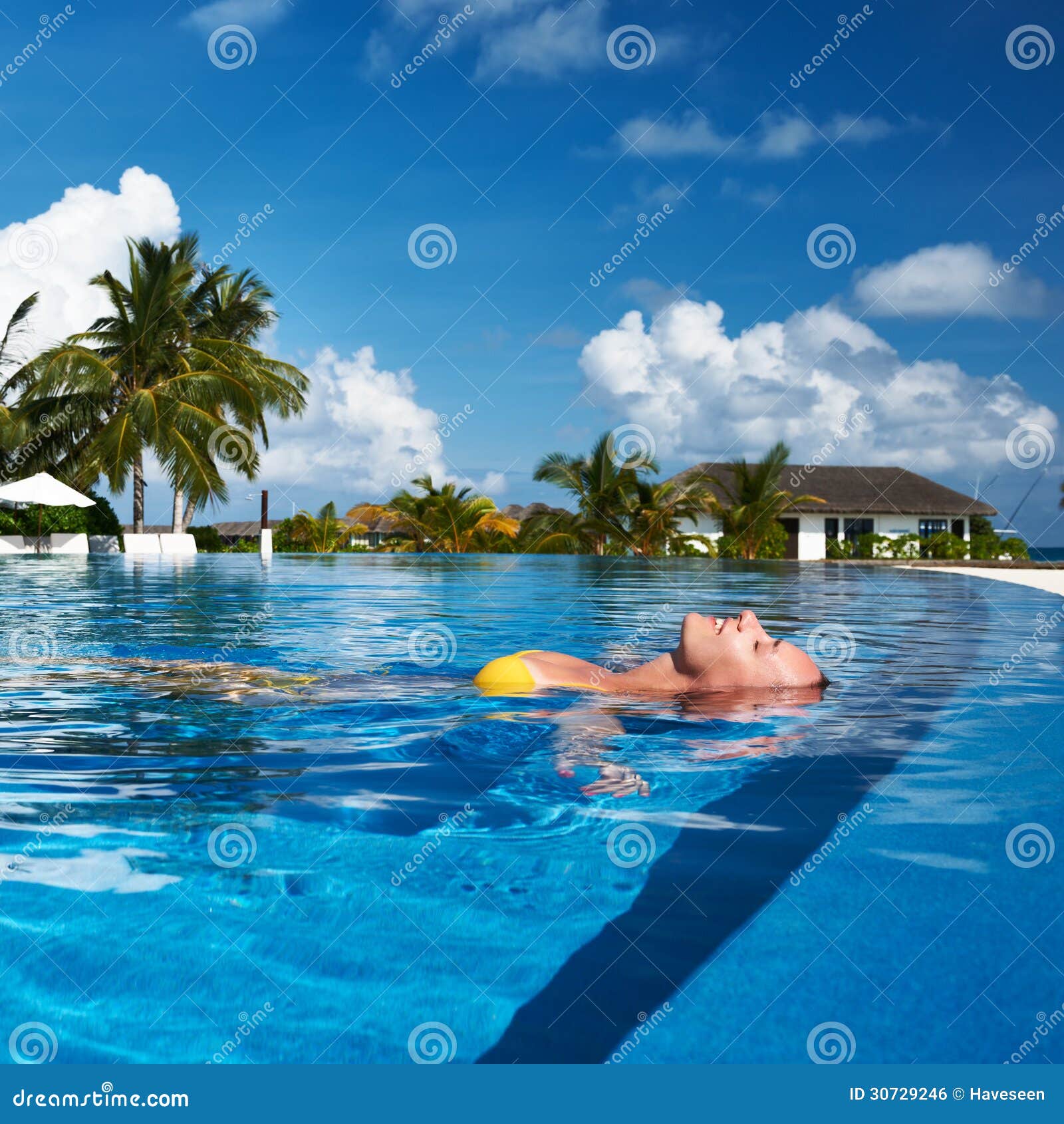 Woman at poolside stock photo. Image of travel, sensuality - 30729246