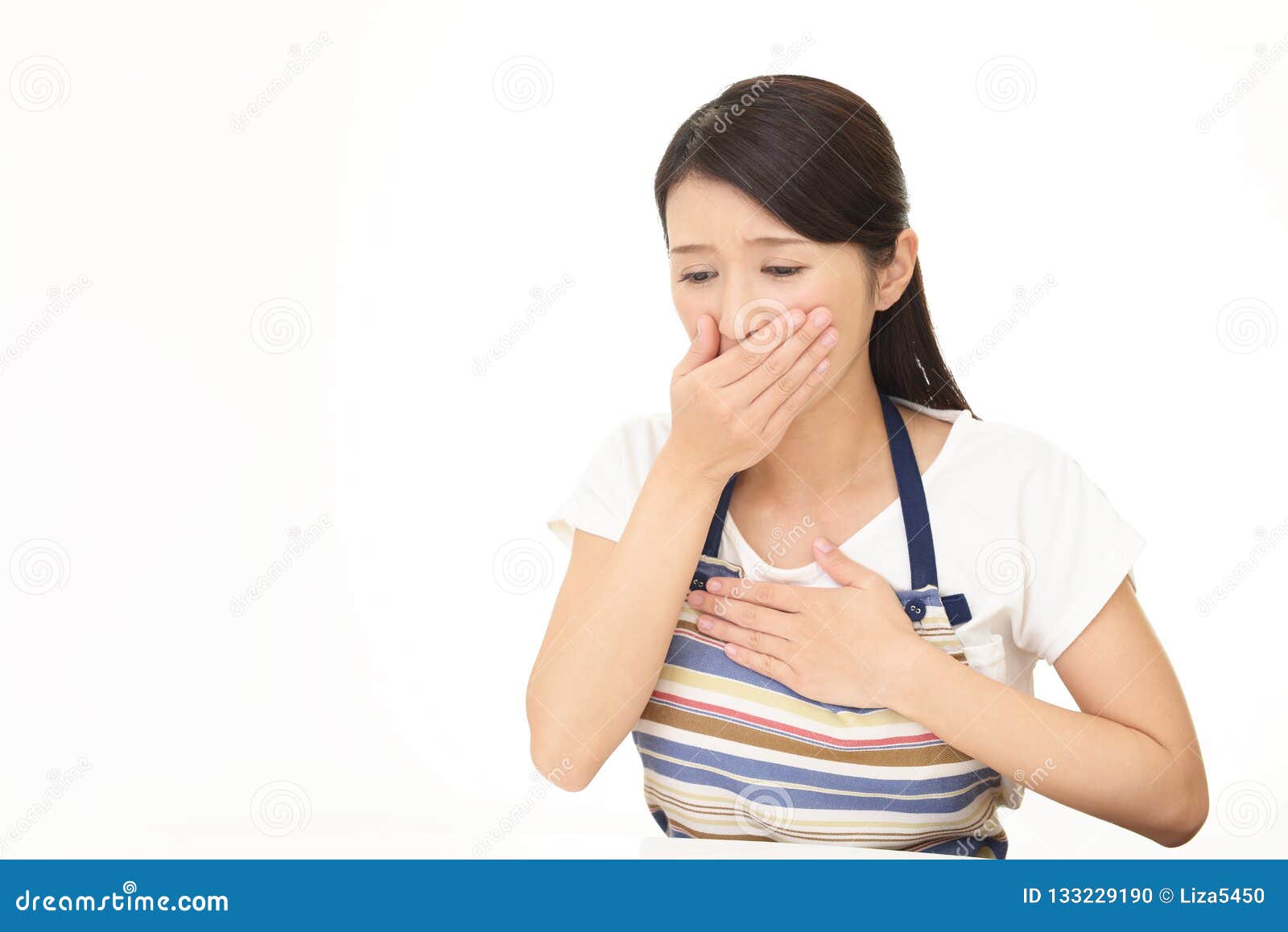 Woman throwing up stock photo. Image of apron, facial - 133229190