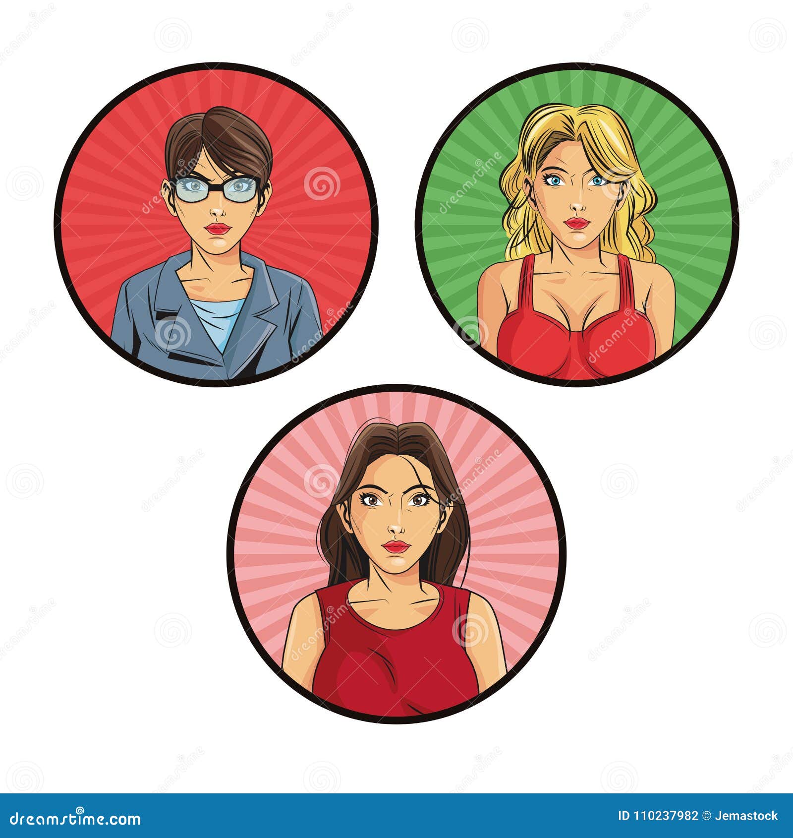 Woman Pop Art Comic Design Stock Vector Illustration Of Female 110237982