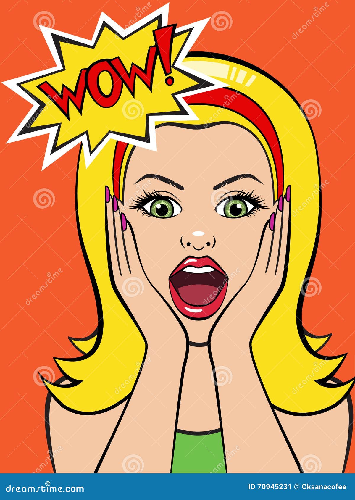 Woman In The Pop Art Comics Style Stock Vector Illustration Of