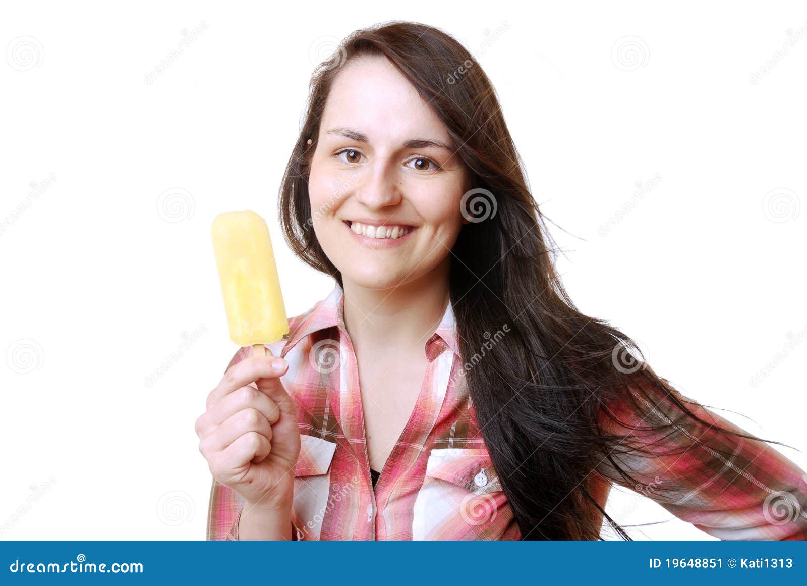 Woman with popsicle stock image. Image of enjoy, female - 19648851