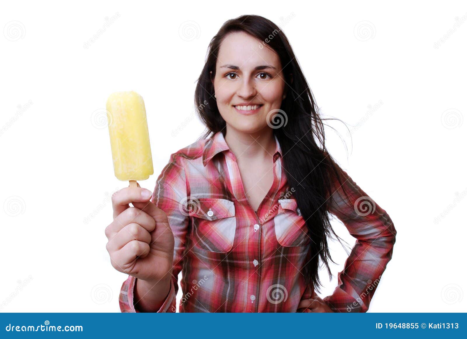 Woman with popsicle stock image. Image of caucasian, popsicle - 19648855