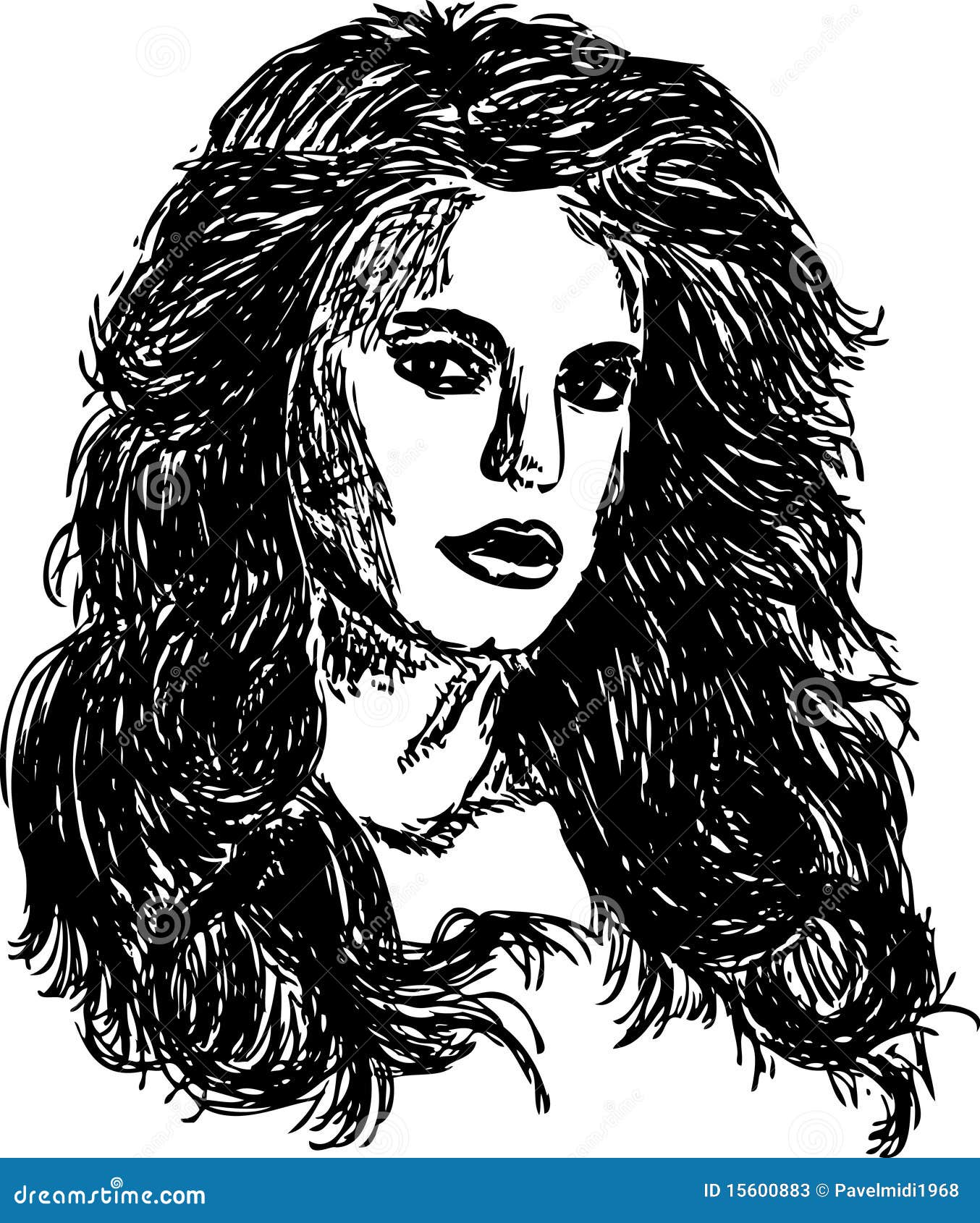 Woman portrait stock vector. Illustration of graphic - 15600883