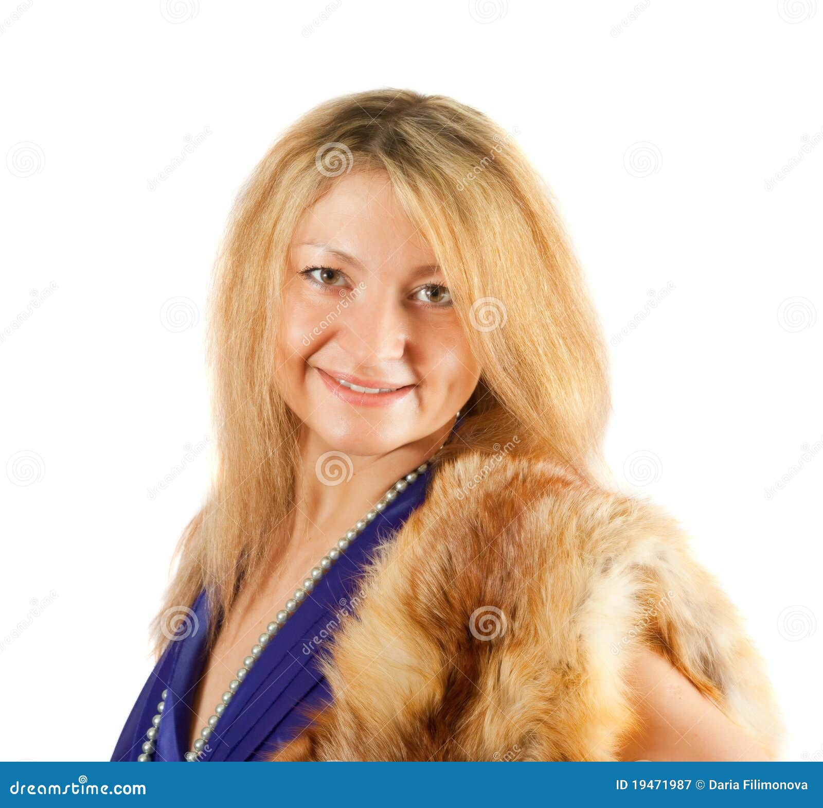 Woman portrait with fur stock image. Image of elegance - 19471987