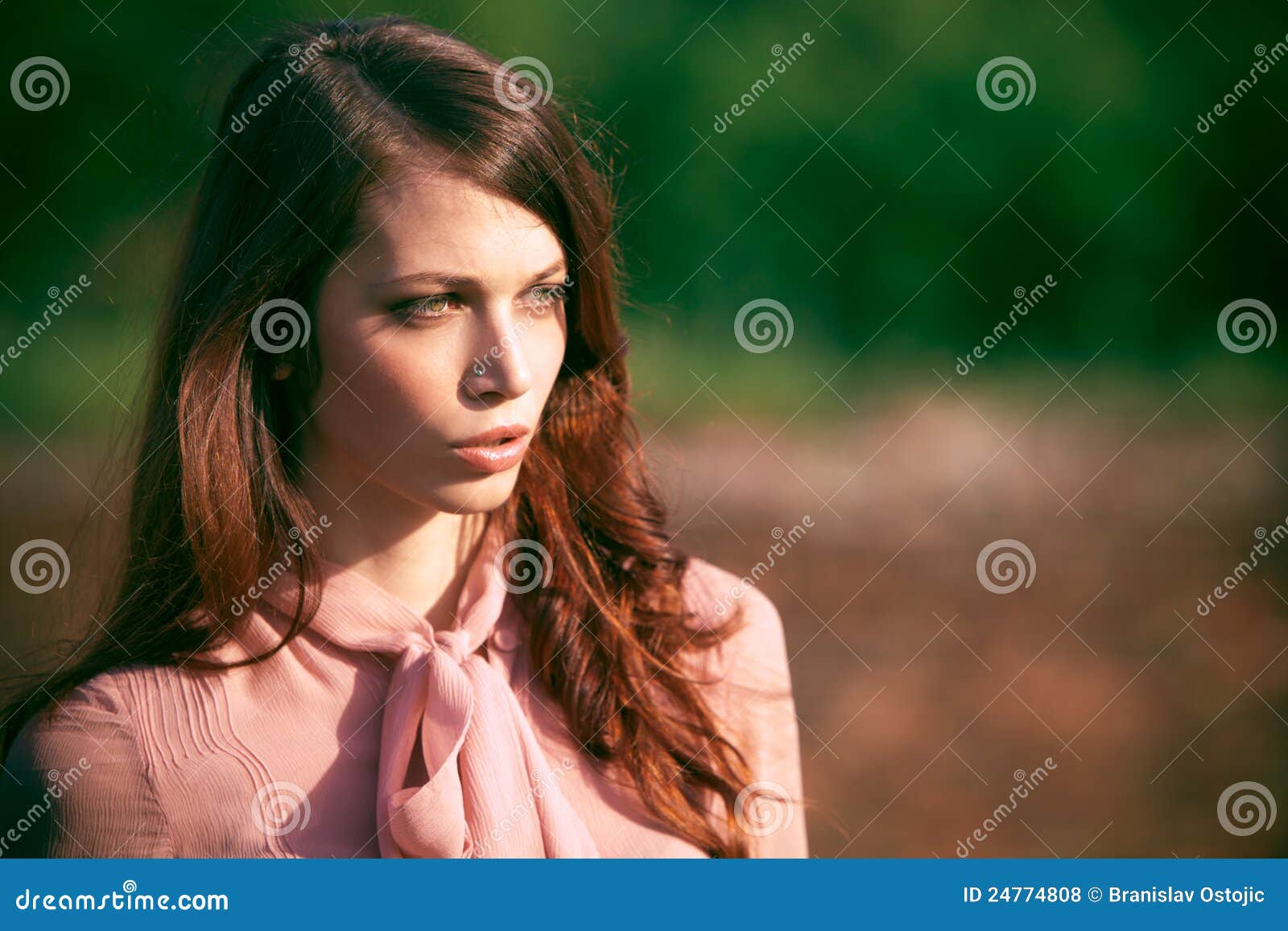 Woman portrait outdoor stock photo. Image of young, green - 24774808