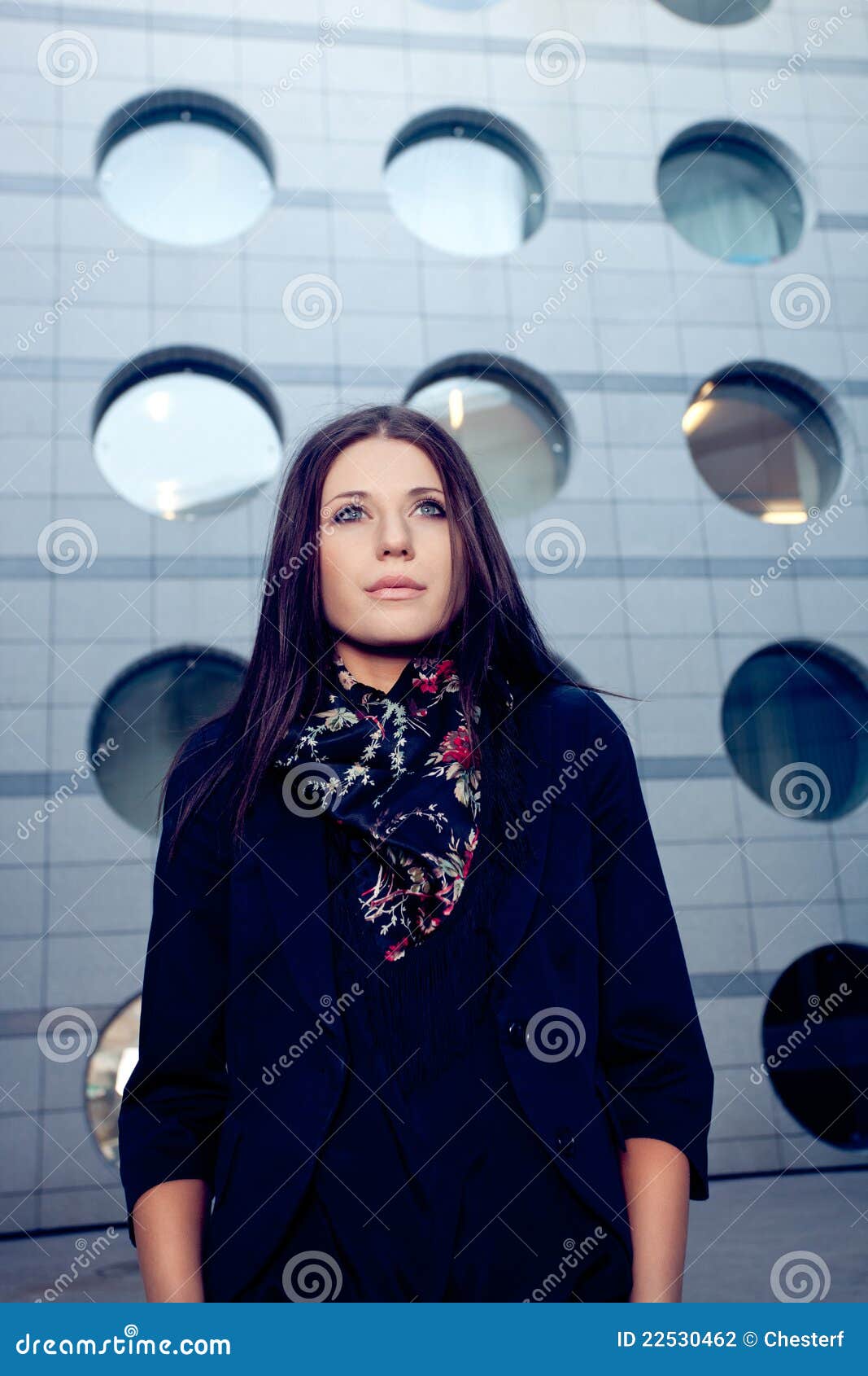 Woman portrait over wall stock photo. Image of hair, windows - 22530462