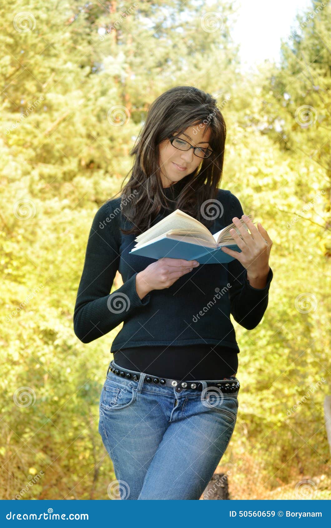Woman Portrait Reading a Book Stock Image - Image of garden, chair ...
