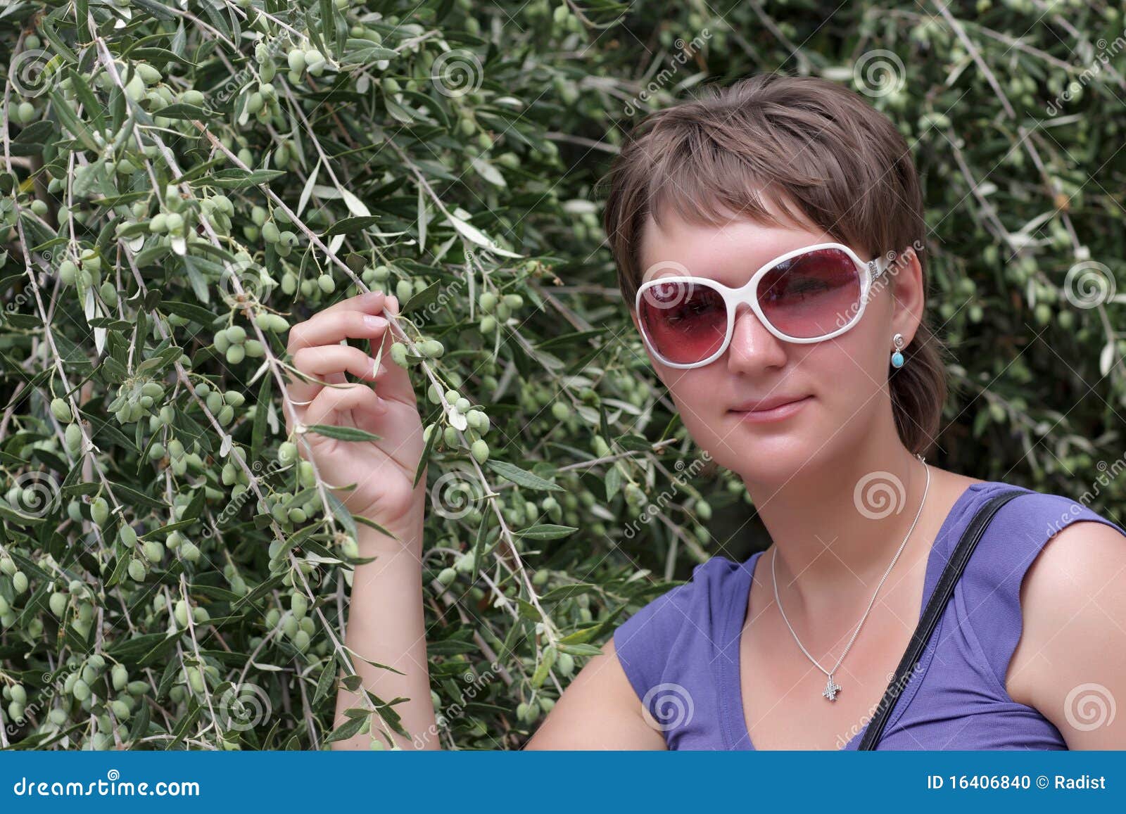 Woman Poses in Olive Plantation Stock Photo - Image of food, lifestyles ...