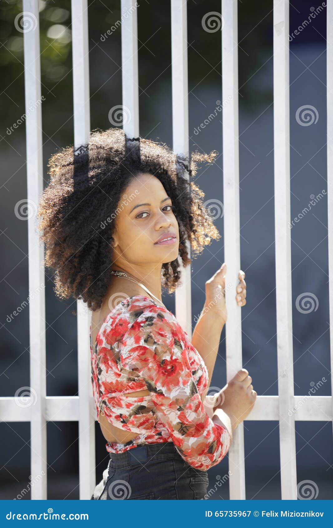 Woman posing behind bars stock image. Image of jail, posing - 65735967