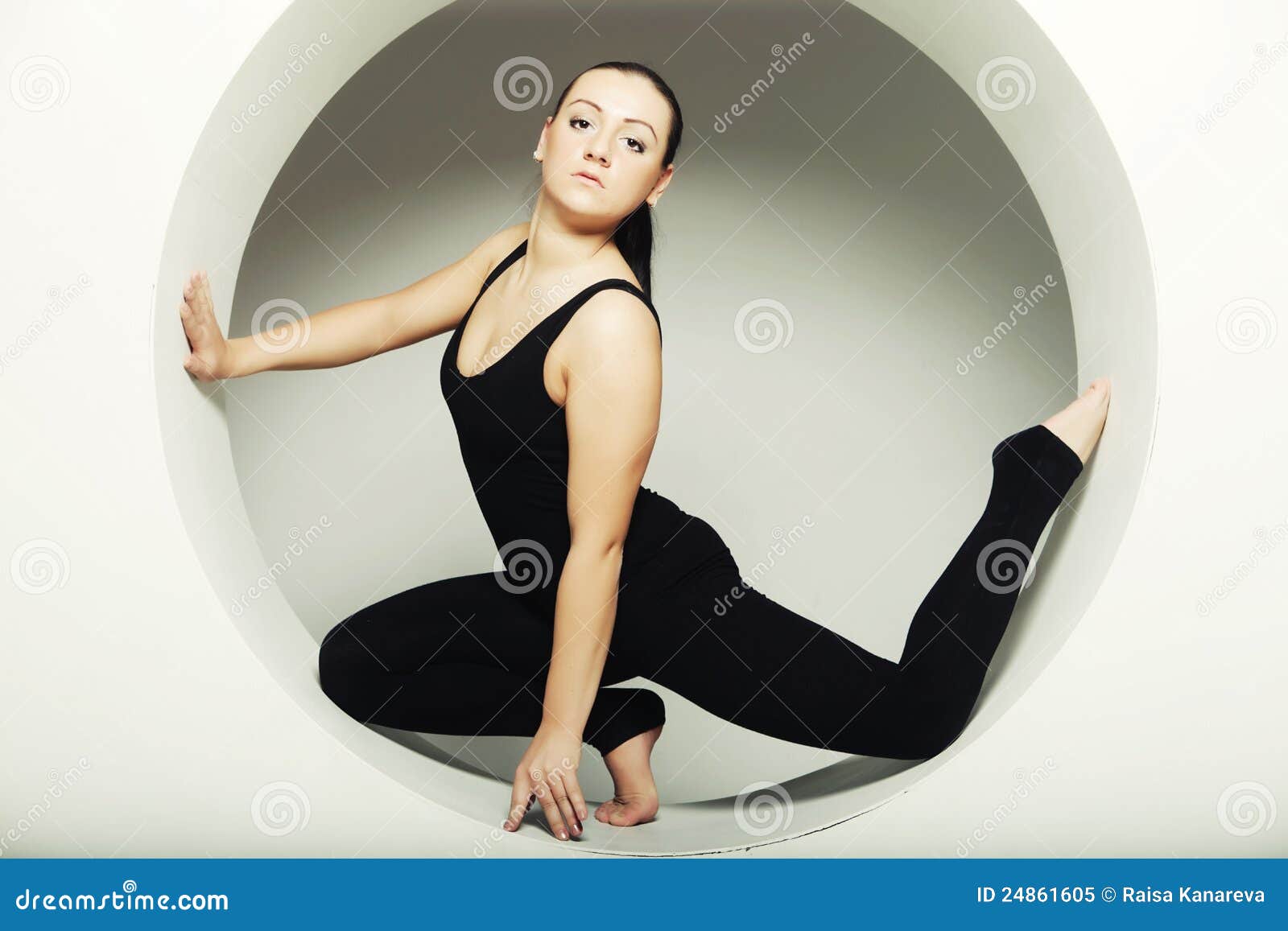 Woman posing in a circle stock image. Image of circle - 24861605