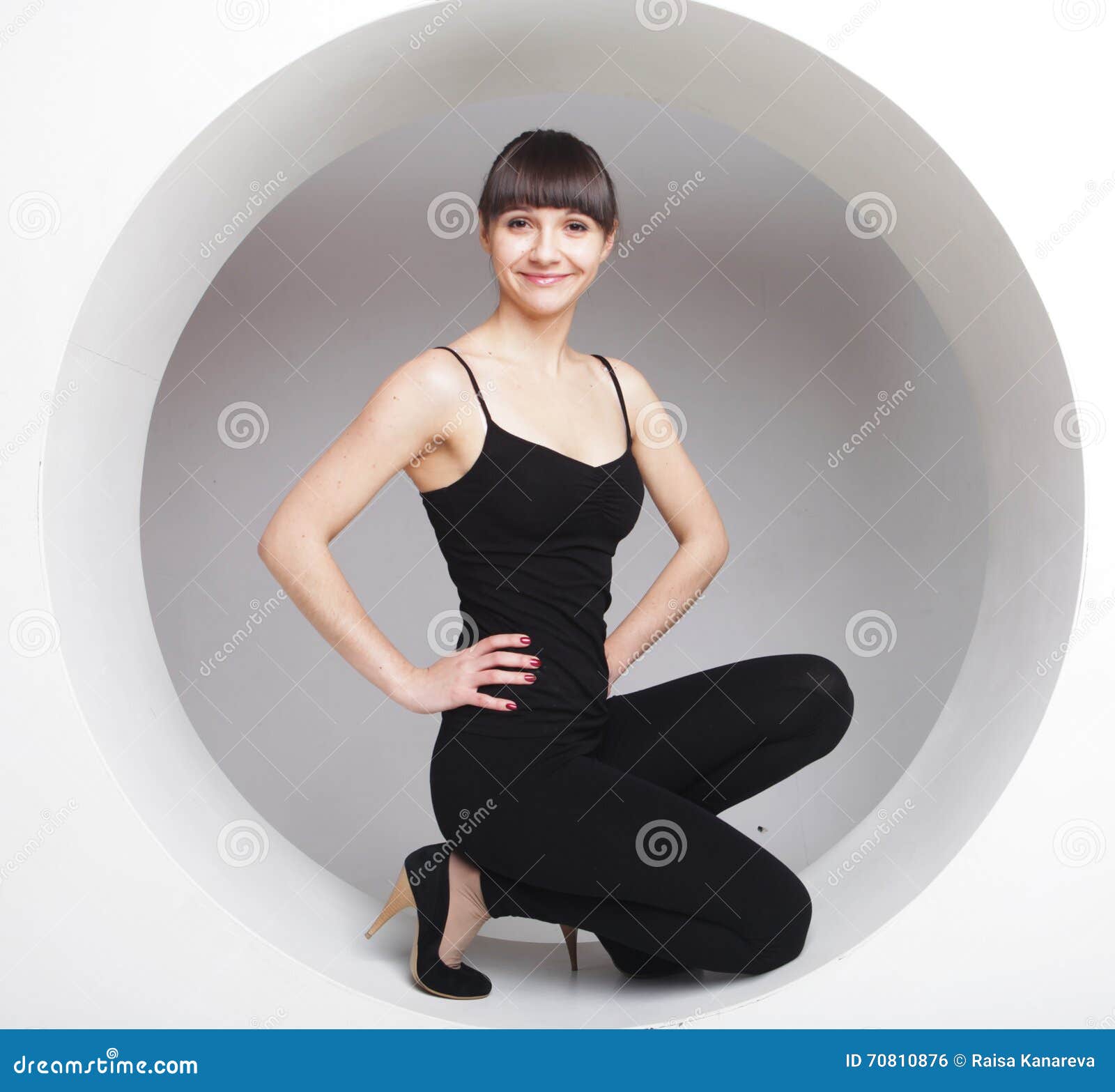 Woman posing in a circle stock photo. Image of european - 70810876