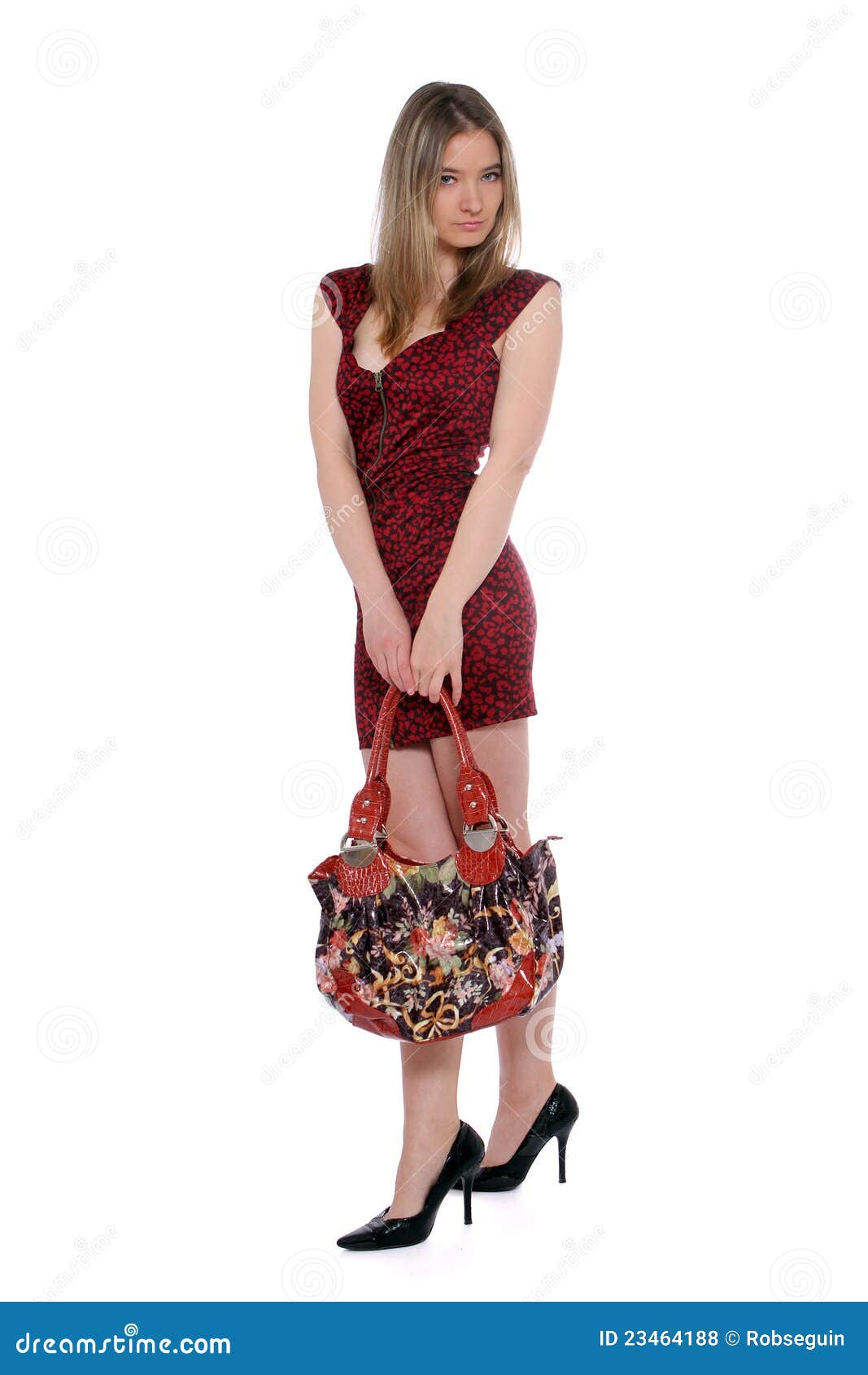 Woman Posing with a Flower Purse Stock Photo - Image of fancy, posing ...