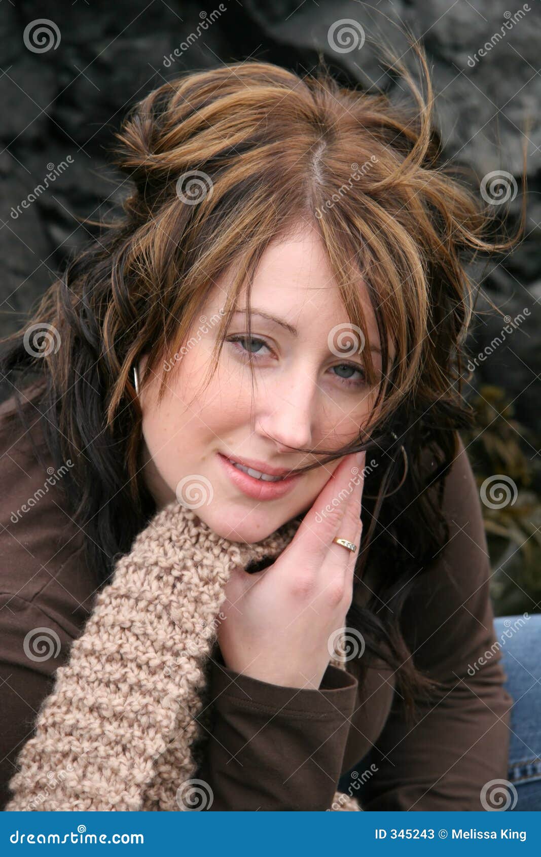 Woman Posing by Rocks stock image. Image of gorgeous, appealing - 345243
