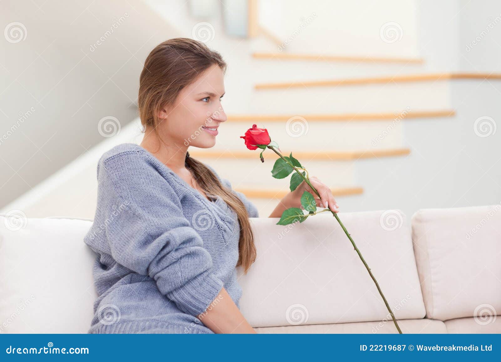 Woman posing with a rose stock image. Image of lifestyle - 22219687