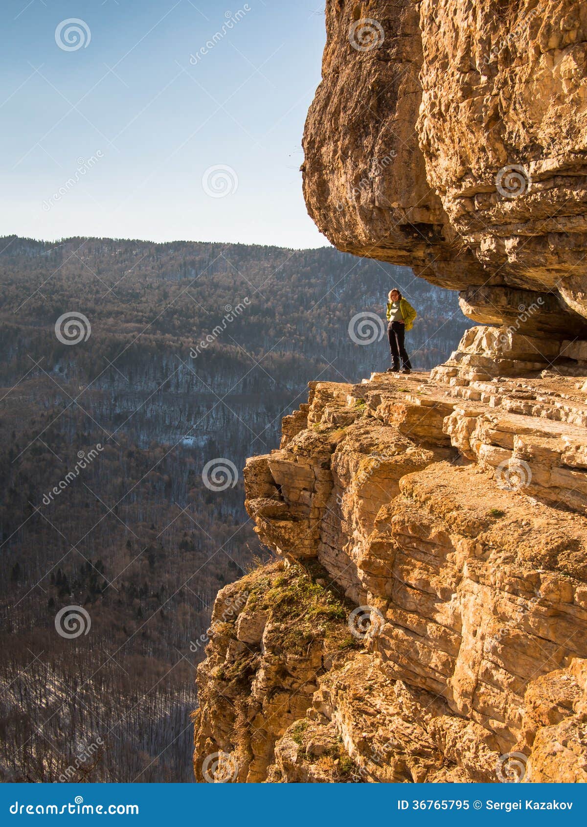 Woman Posing Standing on a Rock Stock Image - Image of cape, people ...