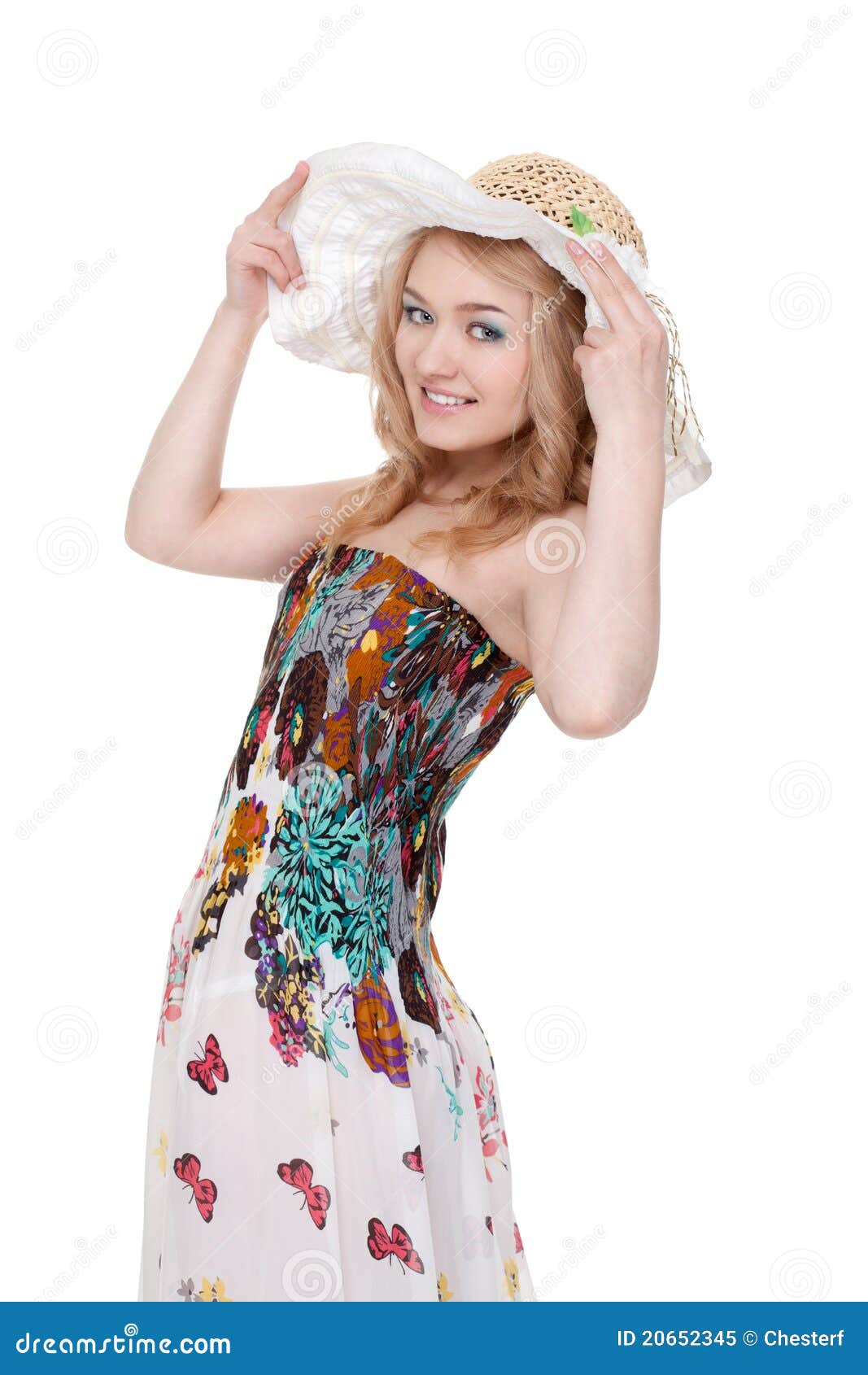 Woman Posing Wearing Sundress Stock Image - Image of casual, fashion ...
