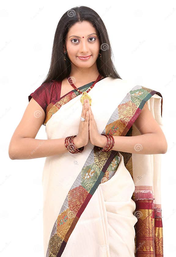Woman Posing Welcome Posture Stock Photo - Image of inviting, concept ...