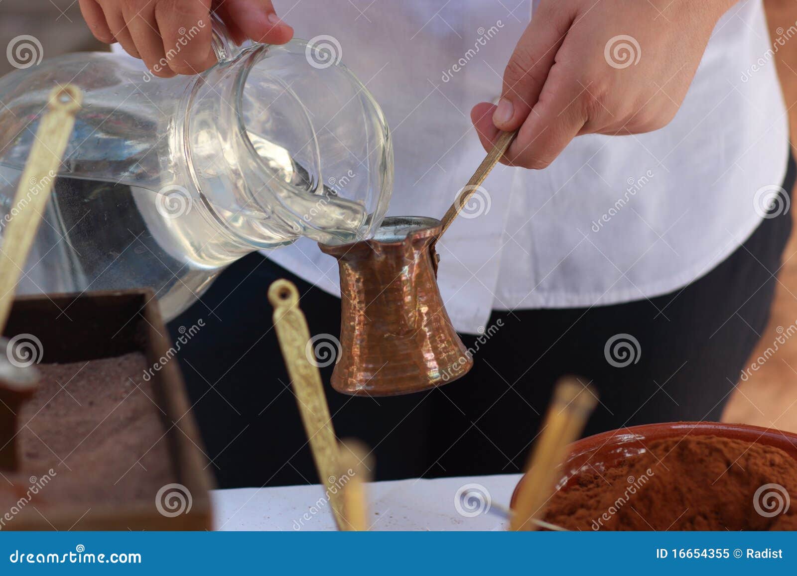 Woman is pouring water stock image. Image of dust, boiling - 16654355