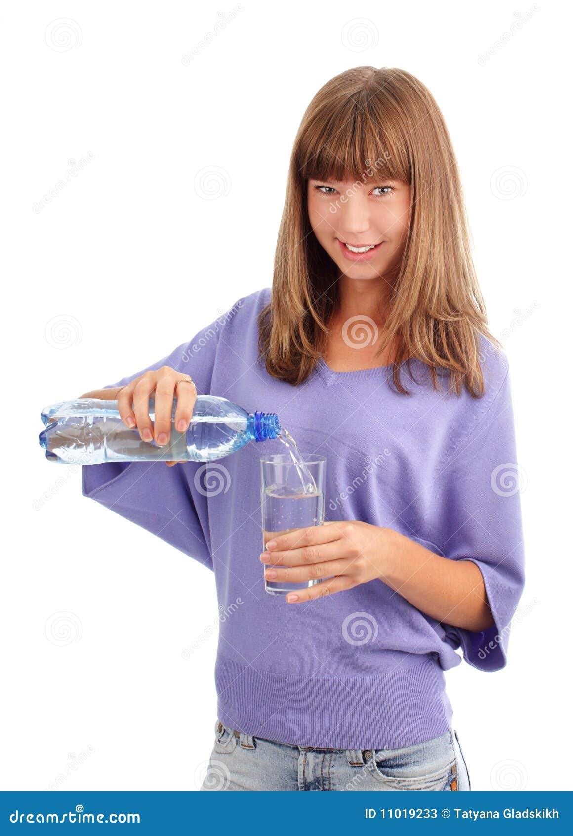 Woman Pouring Water in a Glass Stock Image - Image of glass, isolated ...