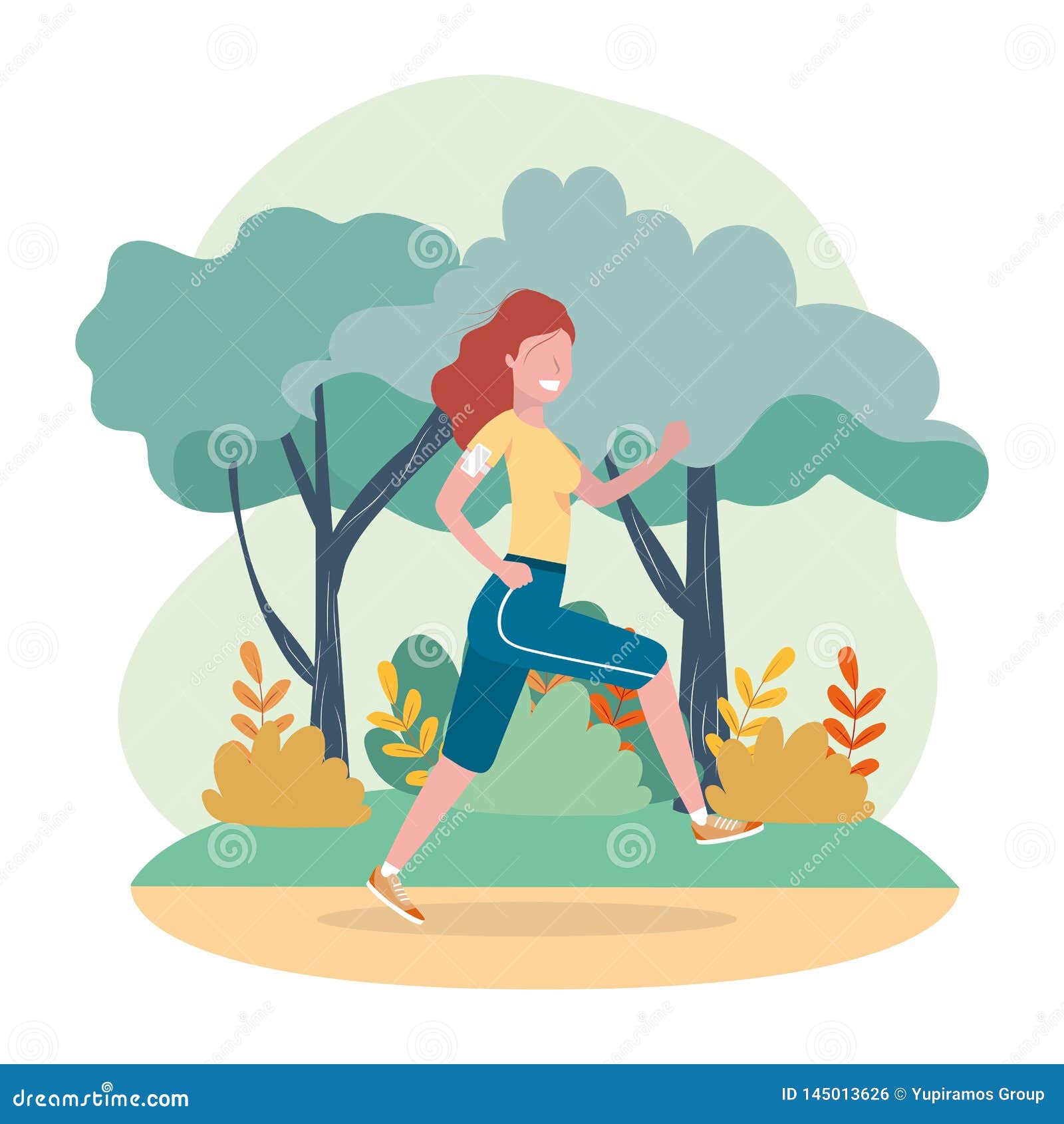 Woman Practice Running Exercise Activity Stock Vector - Illustration of ...