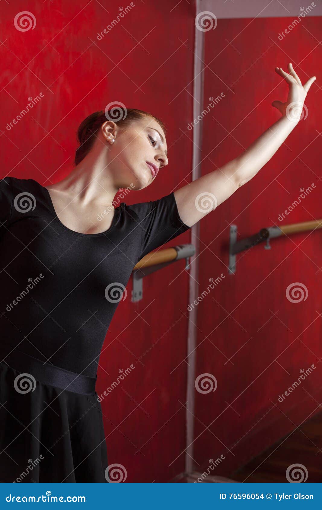 Woman Practicing Ballet Dance in Studio Stock Photo - Image of dancing ...