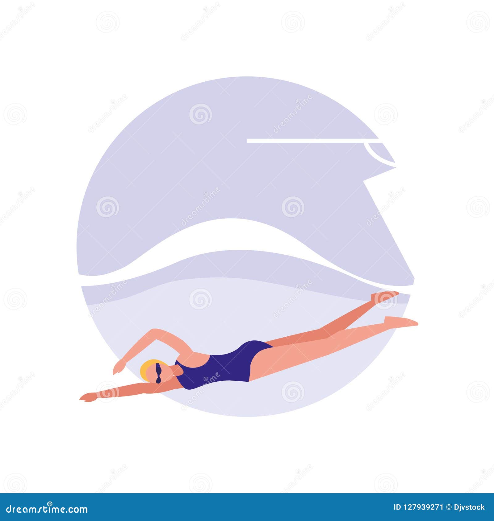 Woman Practicing Swimming Avatar Character Stock Vector - Illustration ...