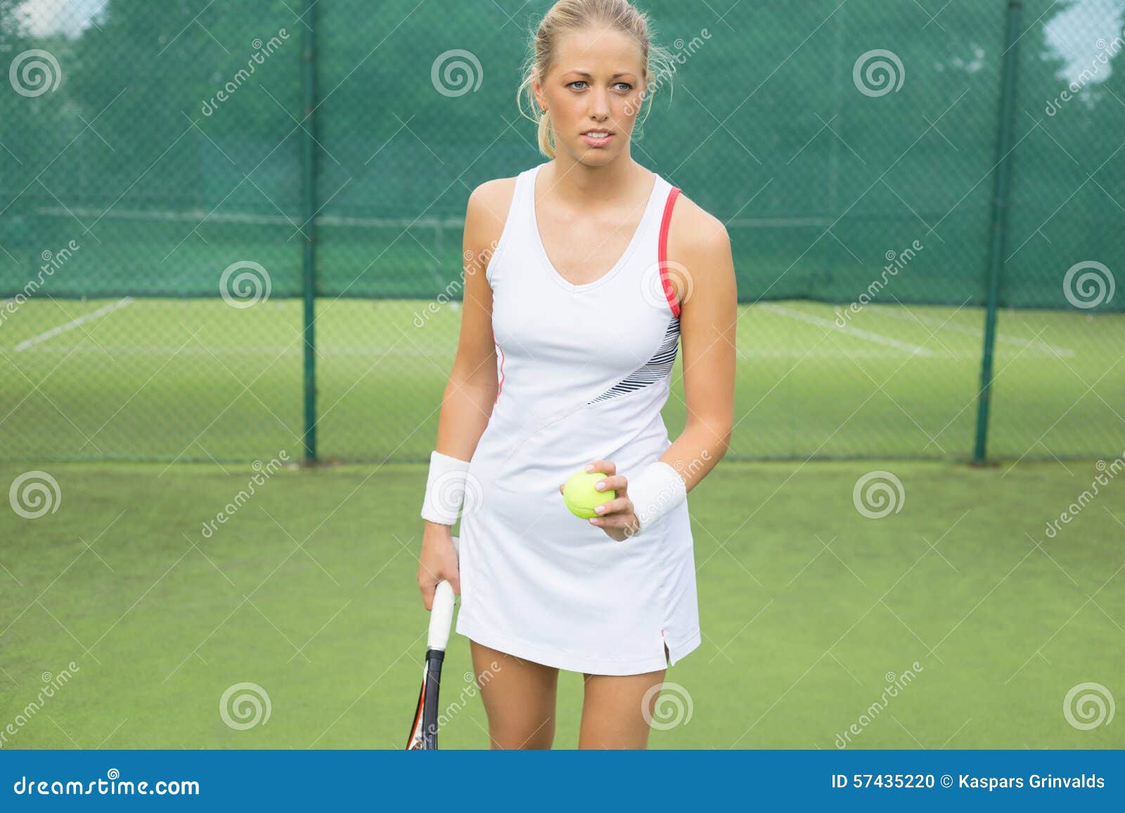 Woman practicing tennis stock photo. Image of design - 57435220