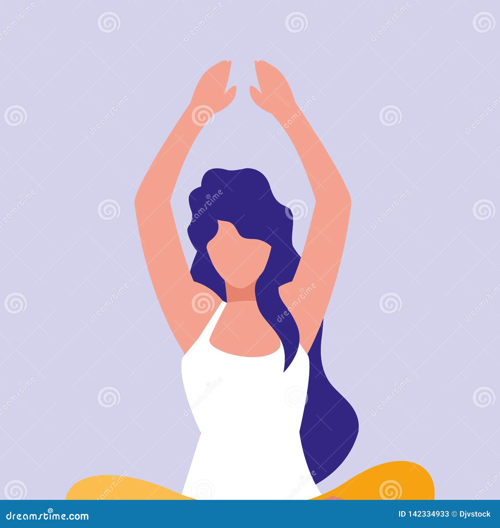 Woman Practicing Yoga Avatar Character Stock Vector - Illustration of ...